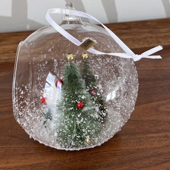 West Elm | Holiday | New West Elm Yeti Ornament Mistletoe Glass Ball 4 ...